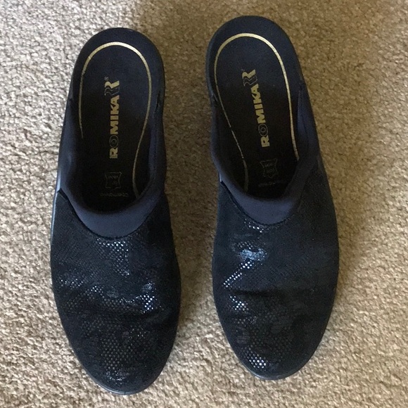 Romika | Shoes | Romika Black Mules Comfortable Slipon Clogs | Poshmark